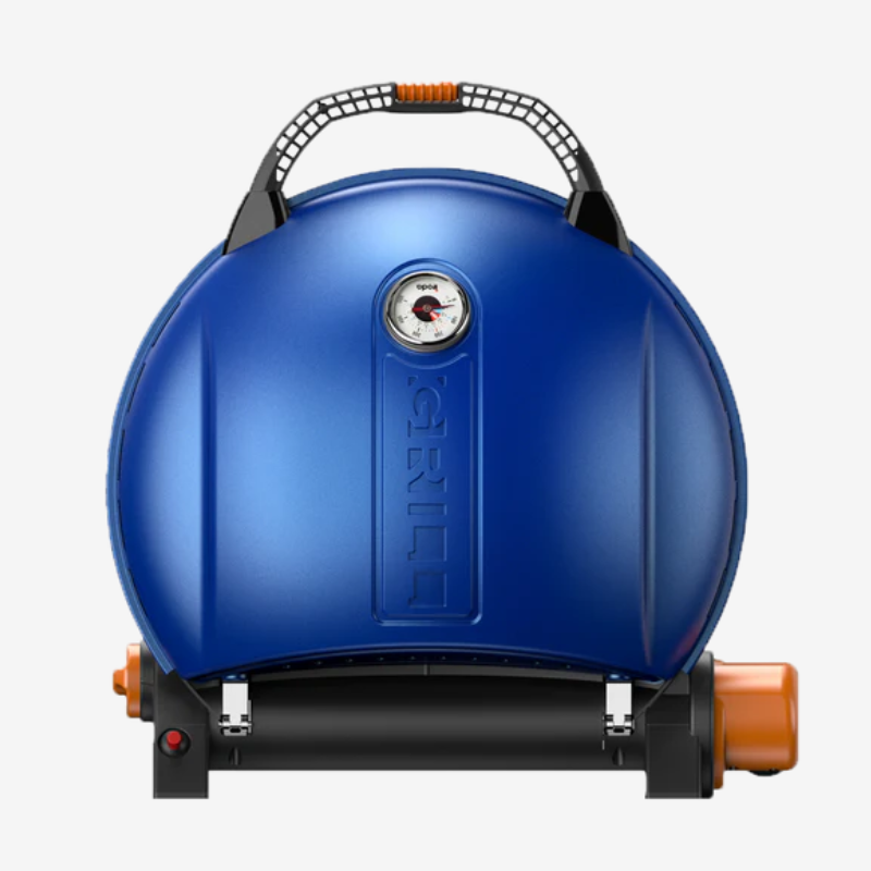 O-GRILL 900 Blue Extra-Large Portable Gas Grill with Cast Iron Plate
